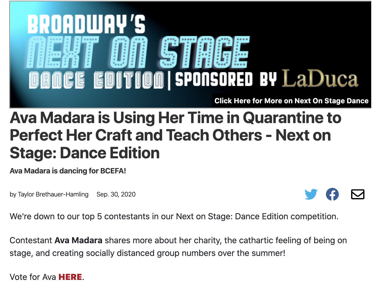 NEWS – AVA MARIA MADARA